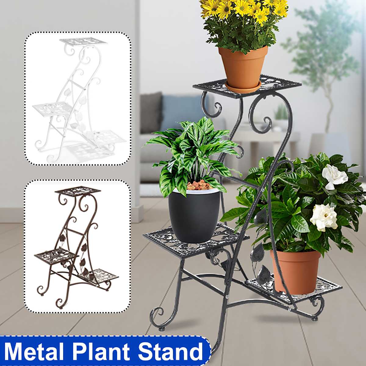 3 Layer Simple Flower Stand Balcony Iron Flower Ra... – Vicedeal