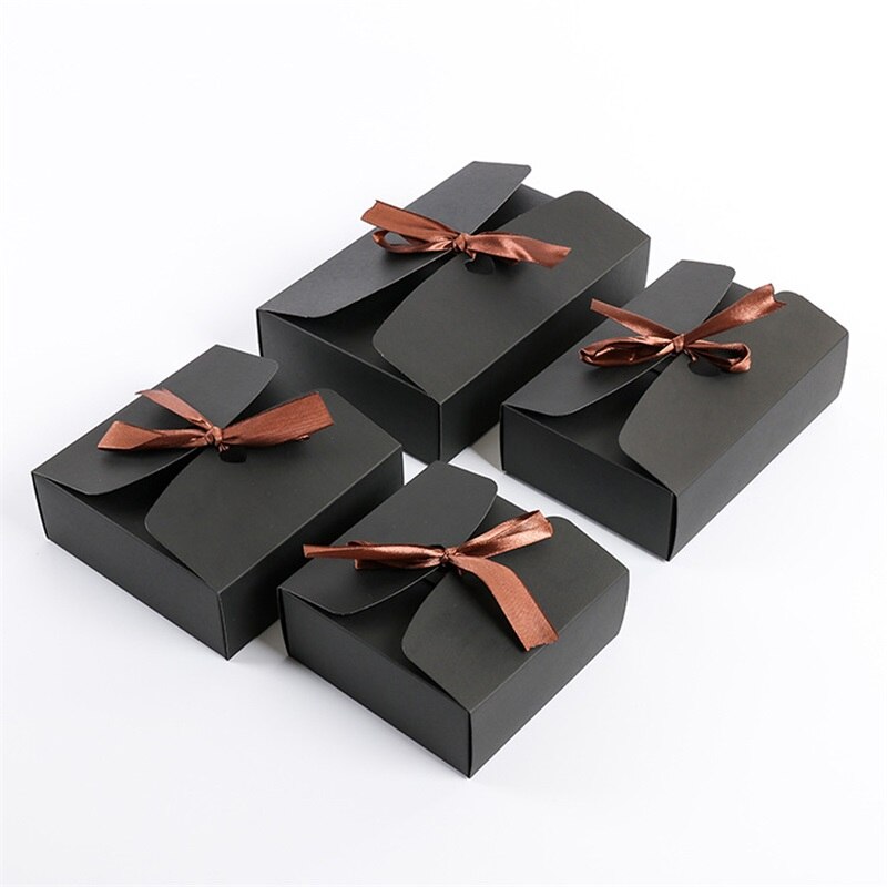 10PCS Kraft Boxes With Ribbon Candy Box Paper Pack... – Grandado
