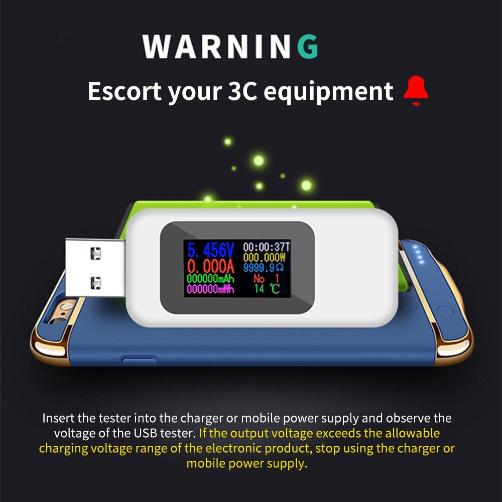 Usb Stroom Tester 4-30V Voltage Meter Timing Ampèr... – Grandado