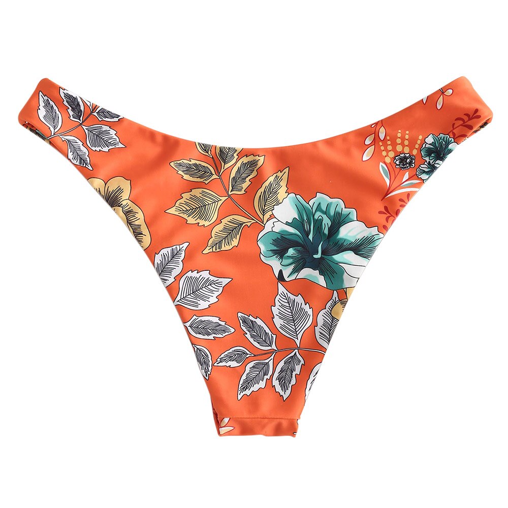 ZAFUL Floral Printed High Cut Bikini Bottom Bikini... – Grandado