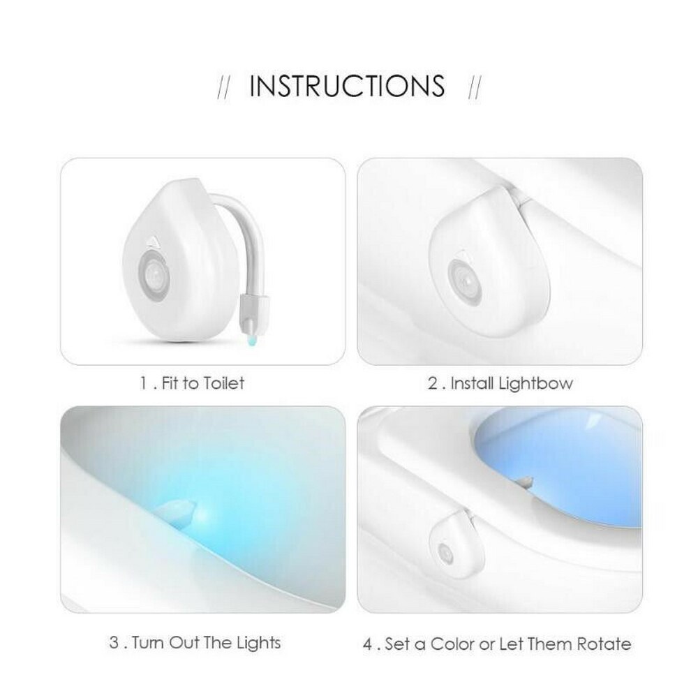 Wc Licht Smart Motion Sensor Wc Sitz Nacht Licht 8... – Vicedeal