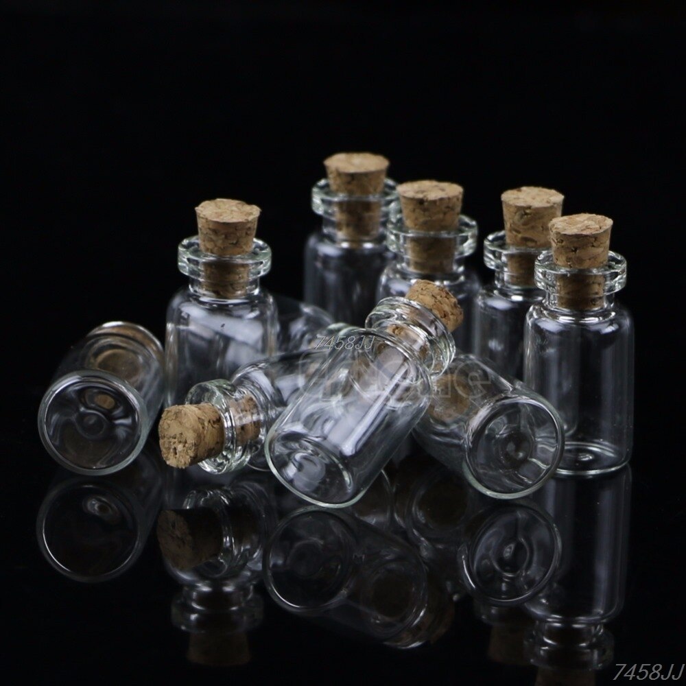 10pcs 1ml 13*24mm Small Empty Clear Glass Bottles ... – Grandado