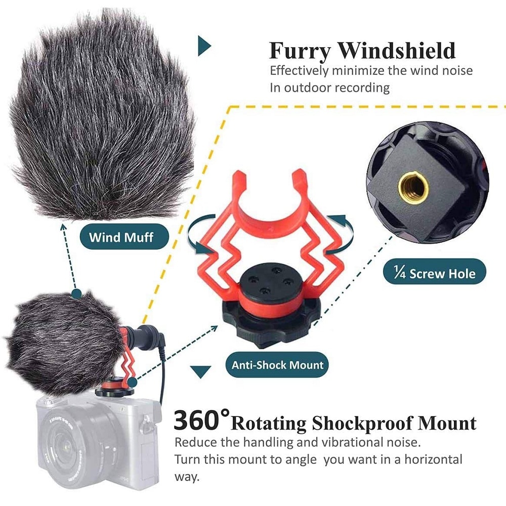 Mcoplus condenser microphone mini Phone /Camera Mi... – Grandado