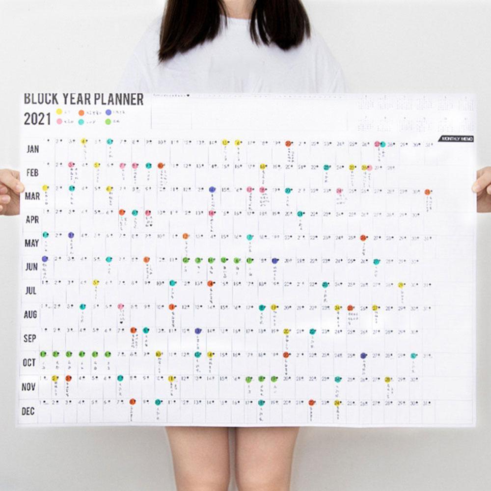 Year Wall Calendar with Colorful Dot Sticker 365 D... – Vicedeal
