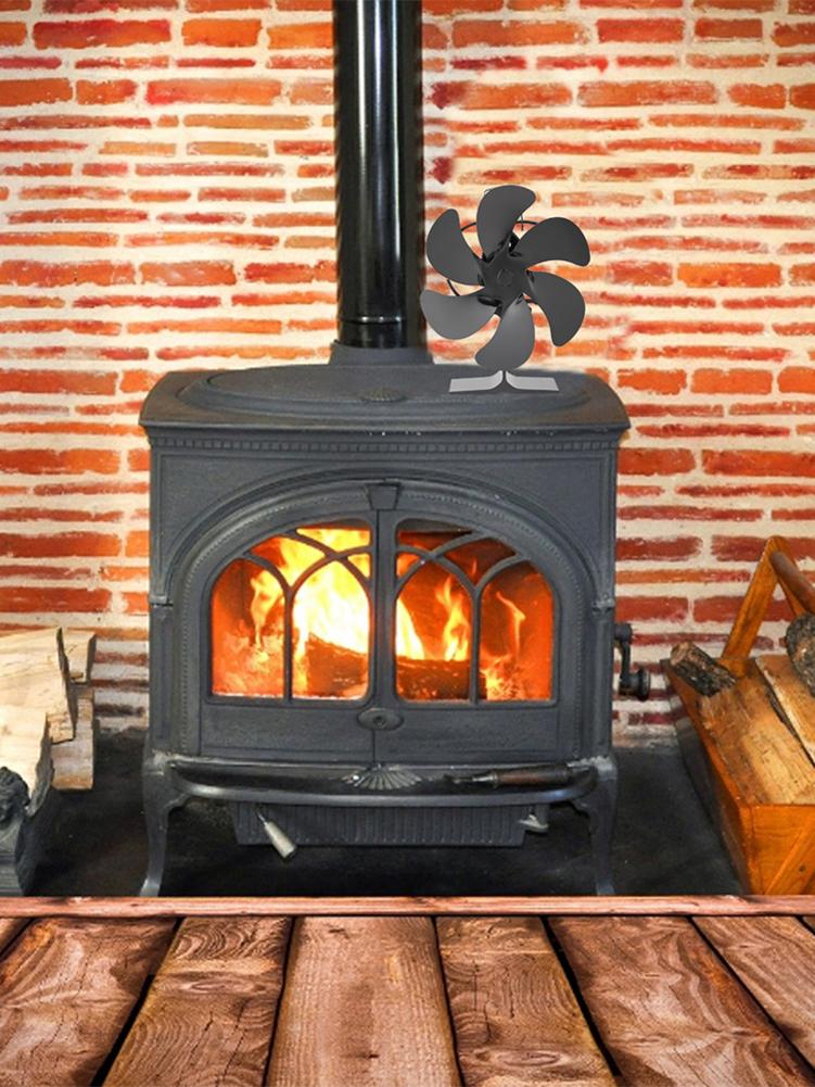6 Blades Stove Fan Heat Powered Fireplace Thermal ... – Grandado