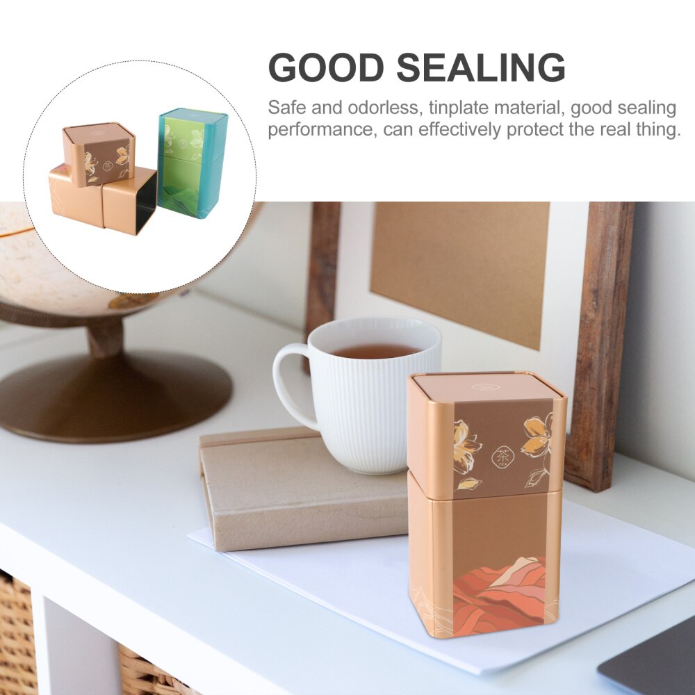 2Pcs Square Tea Cans Universal Tea Tinplate Tea Pa... – Vicedeal