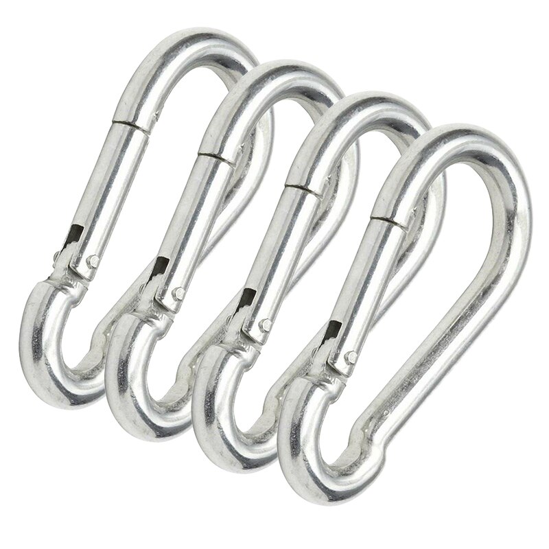 4 PCS Carabiner Clip Snap Hook Spring Loaded Steel... – Grandado