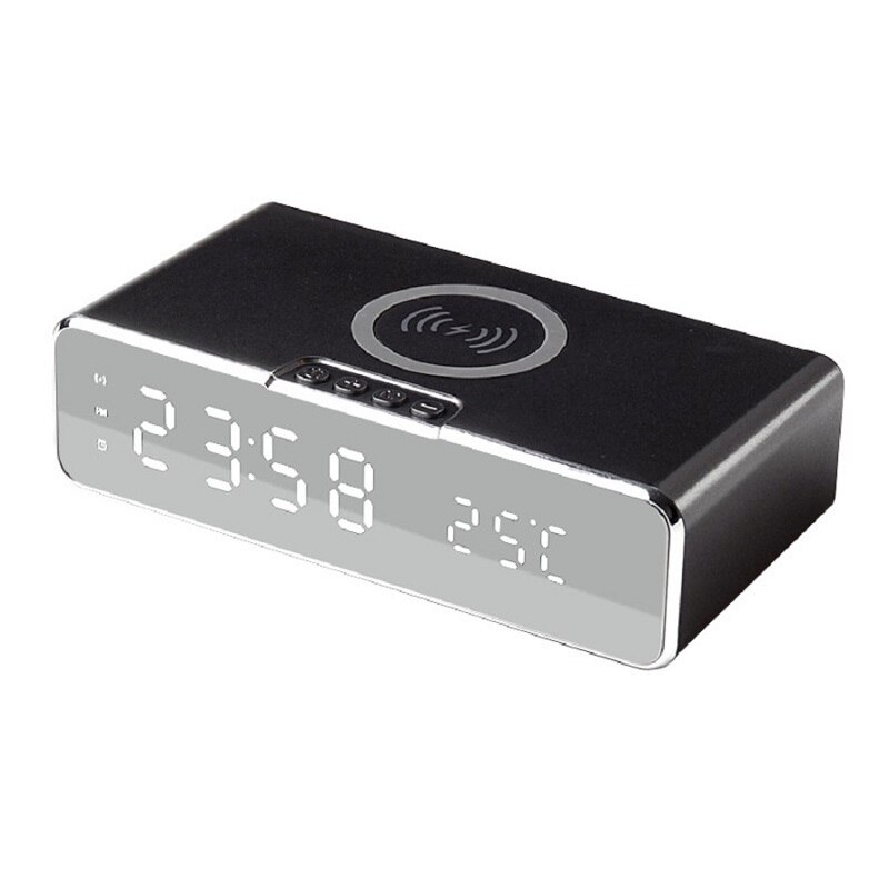 LED Electric Alarm Clock With Wireless Charger Des... – Grandado