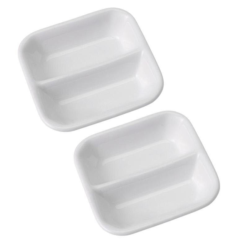 2Pcs 3 Inch Pure White Ceramic Appetizer Serving T... – Grandado