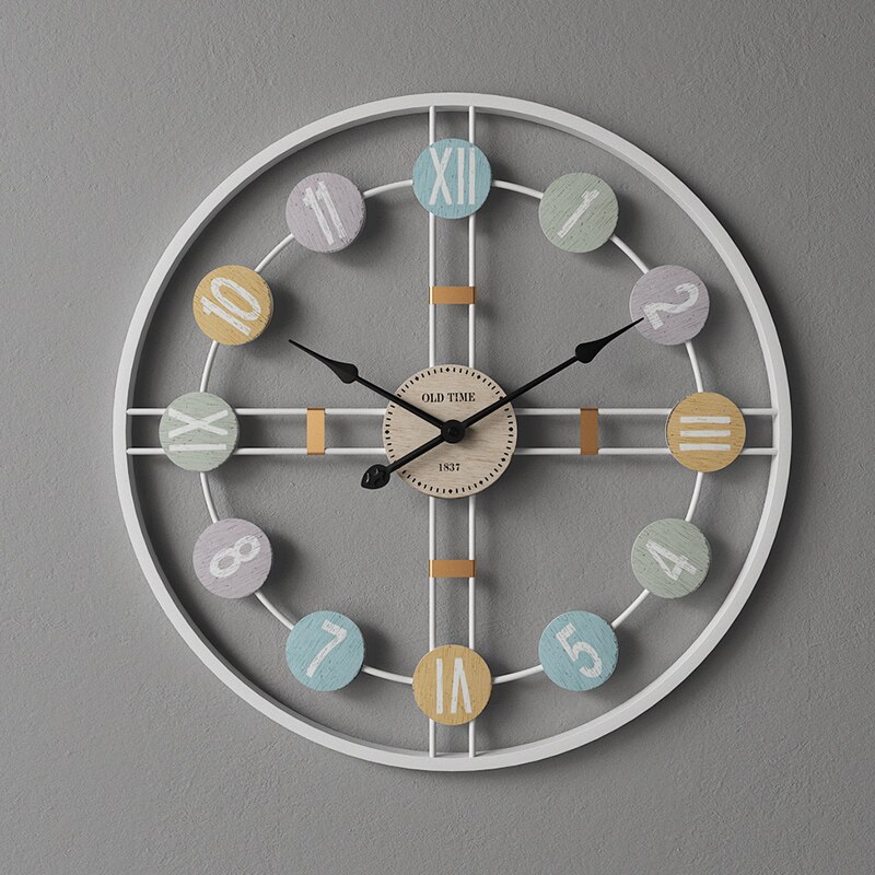 Large Metal Wall Clock Vintage Wall Watch Mute Dig... – Grandado