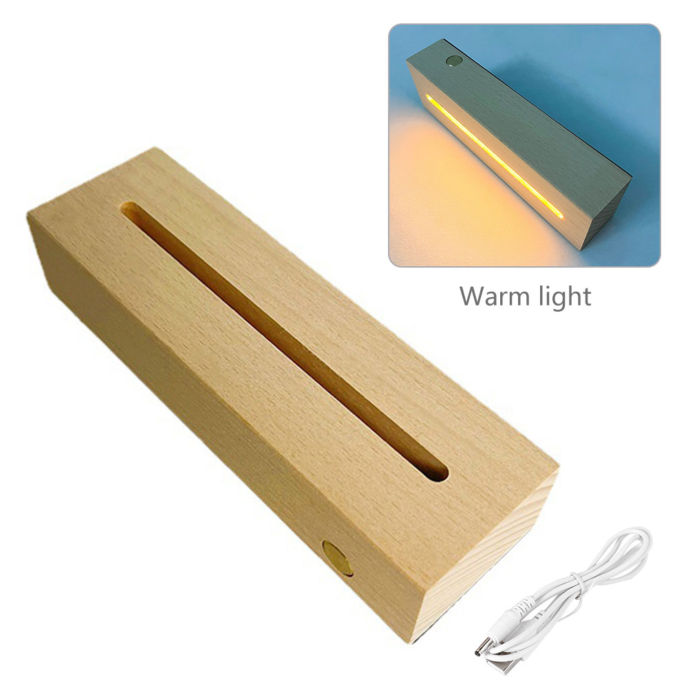 LED Wood Display Base USB Lighted Stand Rectangle ... – Grandado