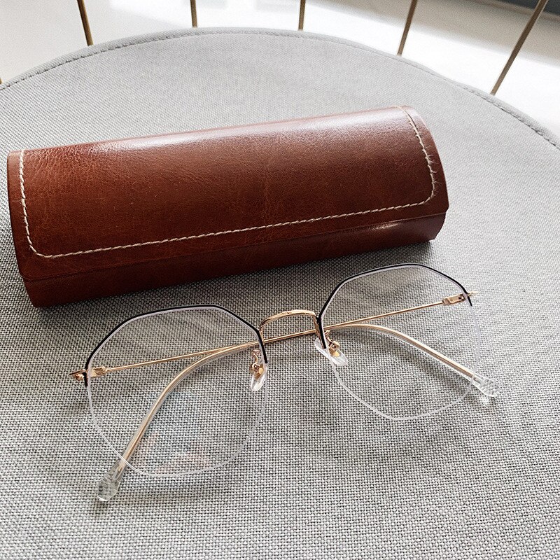 VWKTUUN Half Frame Round Metal Glasses Frame Women... – Grandado