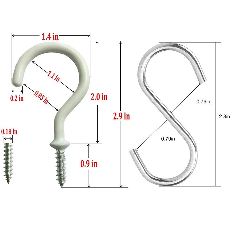 Vinyl Coated Ceiling Hooks Multipurpose Screw Hook... – Vicedeal