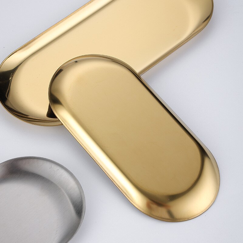 Kitchen Plate Dish Stainless Steel Gold Dining Pla... – Grandado