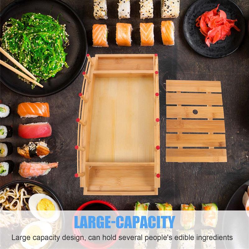1pc Bamboo Sushi Tray Sushi Plate Sushi Container ... – Grandado