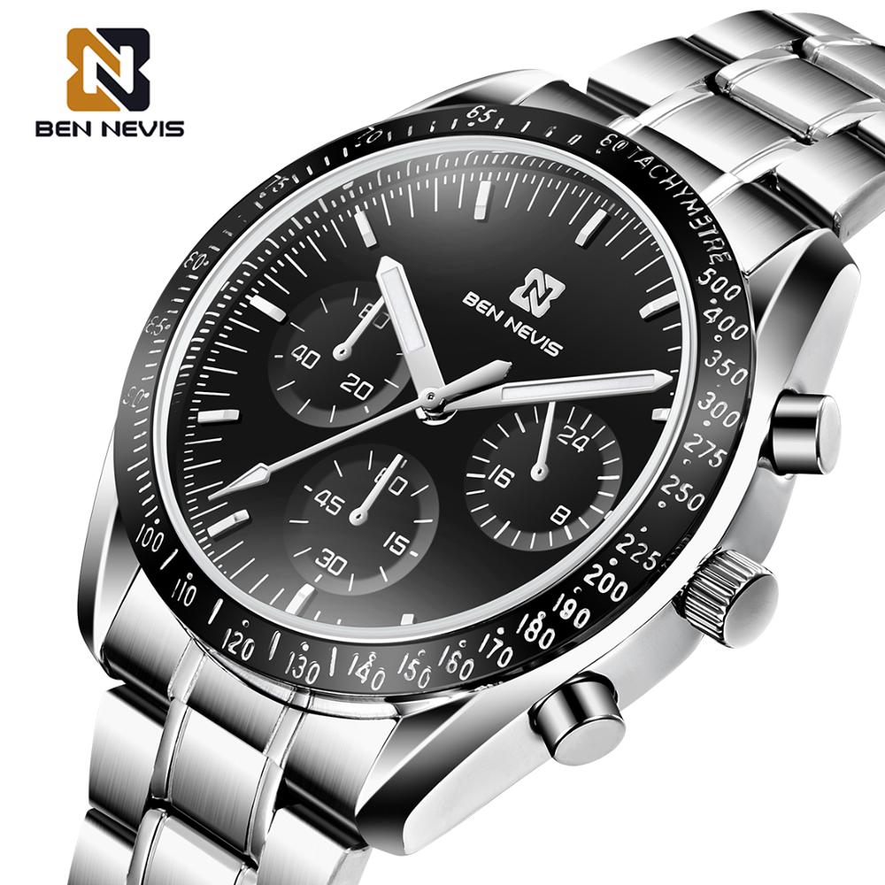 BEN NEVIS Watch for Men Waterproof Silver Chronos ... – Grandado