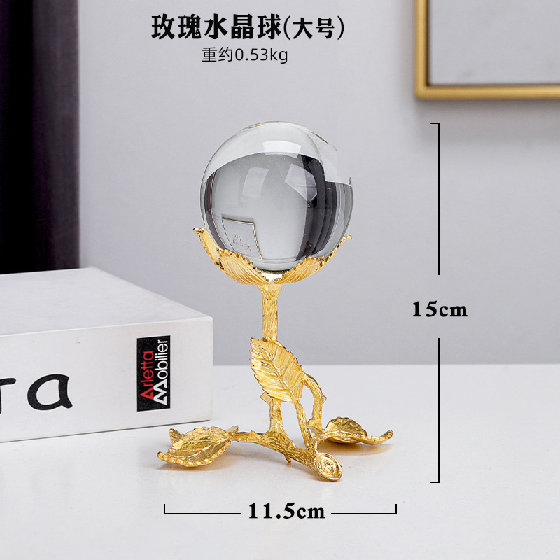 Nordic Light Luxury Metal Crystal Ball Ornament Ho... – Grandado