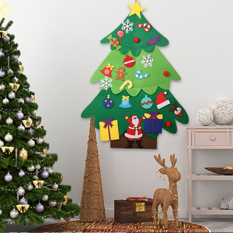 2Pcs DIY Felt Christmas Tree Decorations Set Kids ... – Grandado