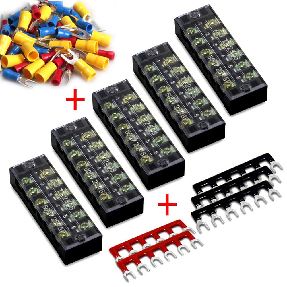 Terminal Block 8 Positions 600V 25A Dual Row Screw... – Vicedeal
