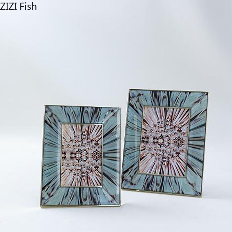 Painted Glass Photo Frame Gold Frames for Pictures... – Grandado