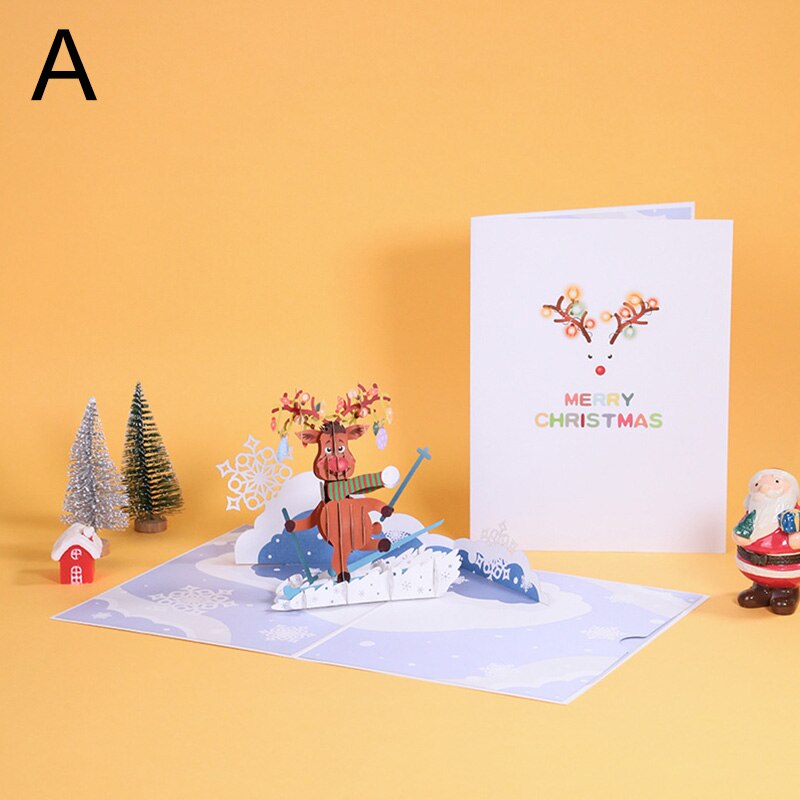 3D Pop-up Folding Cards Merry Christmas Cute Carto... – Grandado