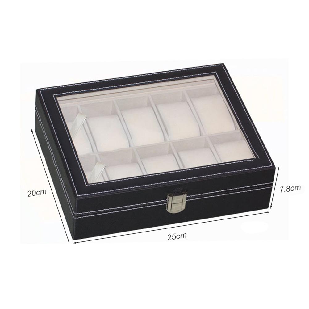 10 Grids PU Leather Watch Box Fine Glass Composite... – Vicedeal