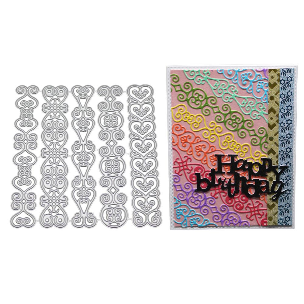 5 stuks metalen snijmallen met hartvormige rand, s... – Grandado