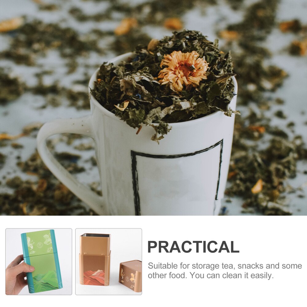 2Pcs Square Tea Cans Universal Tea Tinplate Tea Pa... – Vicedeal