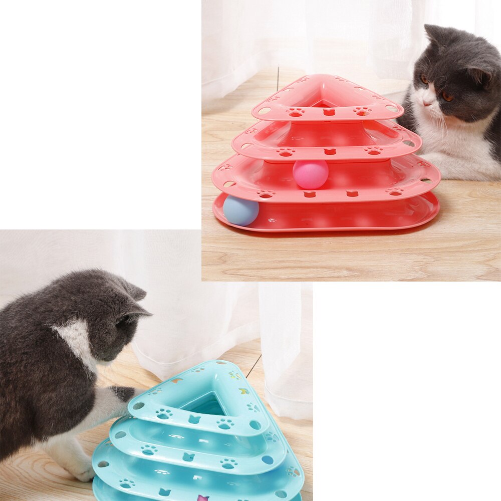 Pets Interactive Toys Cats Three-tier Turntable Pe... – Grandado
