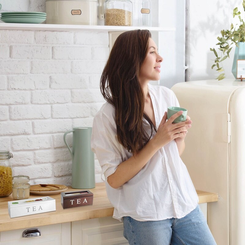 Wooden Storage Box 3 Grid Wooden Tea Box Kitchen S... – Grandado