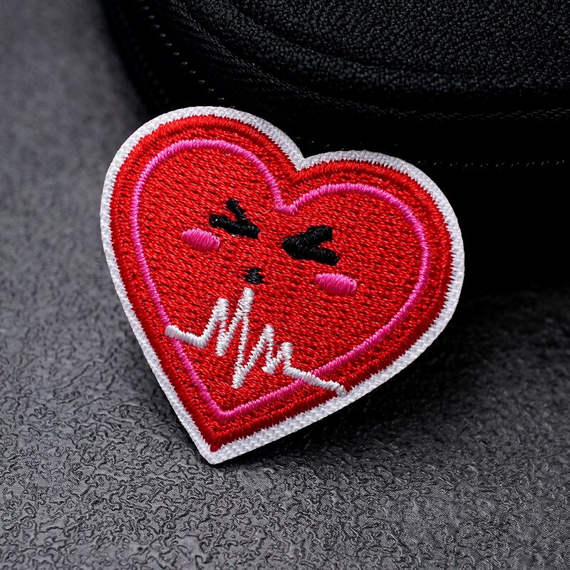 Cute Heart Patches Size:4.0x3.6cm Embroidery Appli... – Grandado
