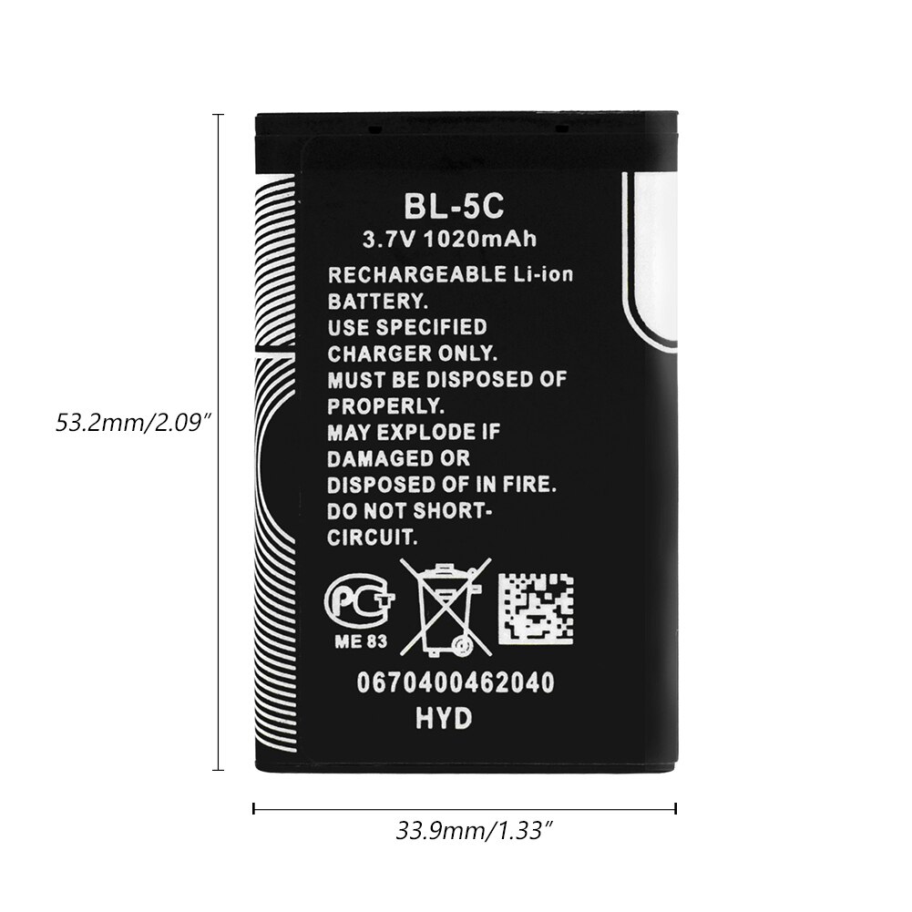 Smart Telefoon bl-5c telefoon batterij 3.7v 1200ma... – Vicedeal