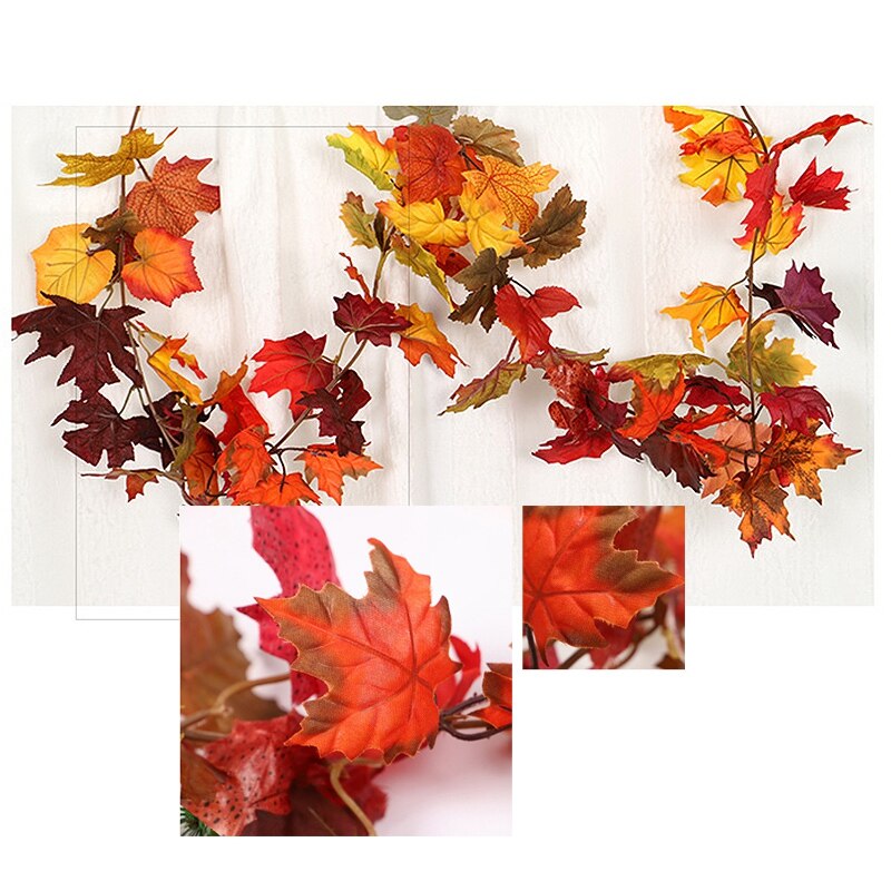 1 Pcs Autumn Maple Leaves Garland Fall Hanging Pla... – Vicedeal