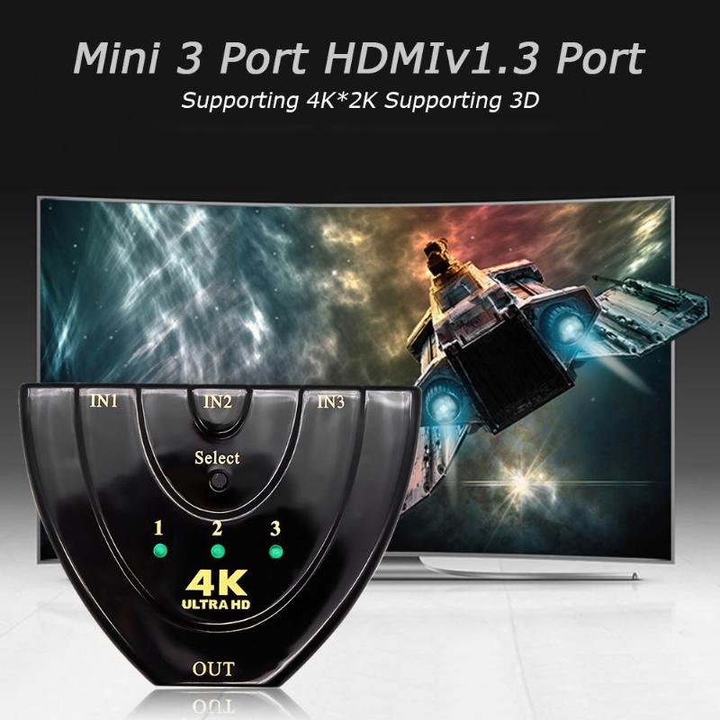 Mini 3 Port 4Kx2K HDMI Switcher 3 Input 1 Output V... – Vicedeal