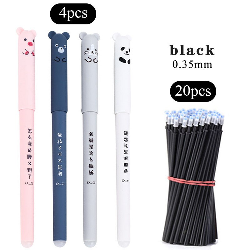 1Set Black Ink/Blue Ink Neutral Pens Cute Cartoon ... – Vicedeal