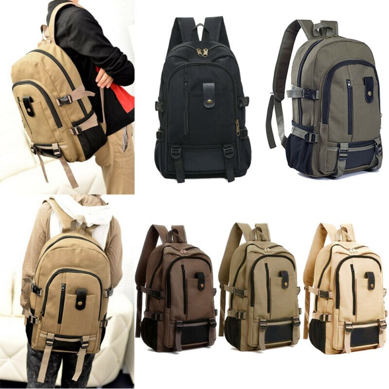 Newest Men Vintage Zippers Canvas Backpack Satchel... – Vicedeal