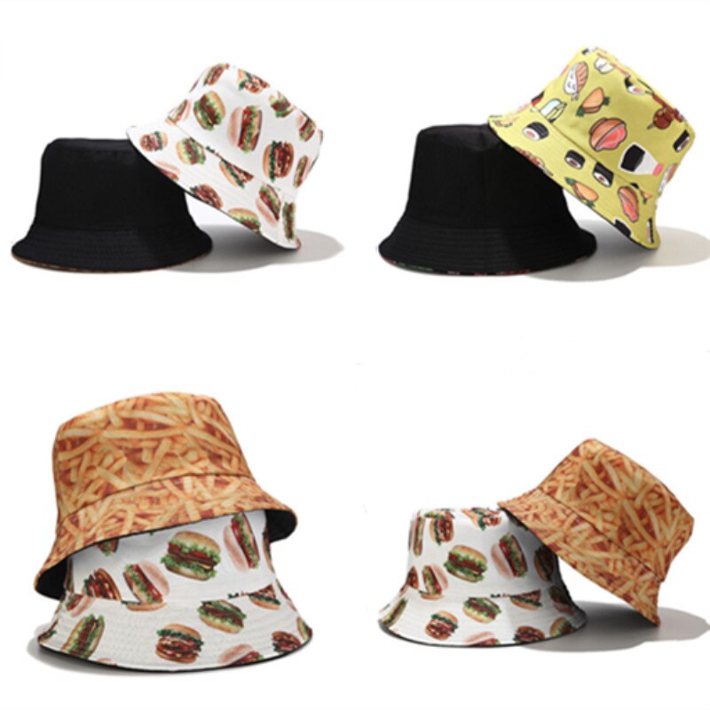Summer Potato Chips Hamburger Printed Fisherman Ca... – Grandado