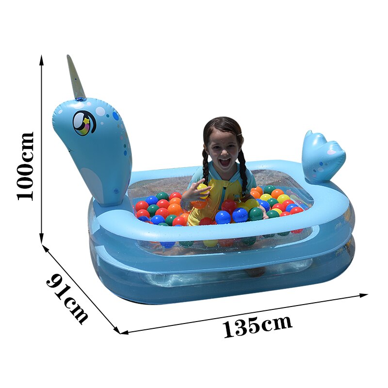 Trinuclear Giant Inflatable Sea Turtle Pool For Ch... – Grandado