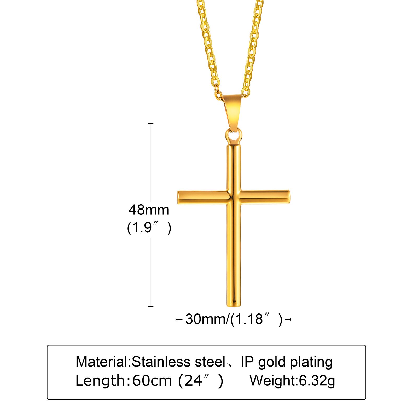 Männer Kreuz Halskette, Skizziert Kreuz Herren Anh... – Grandado