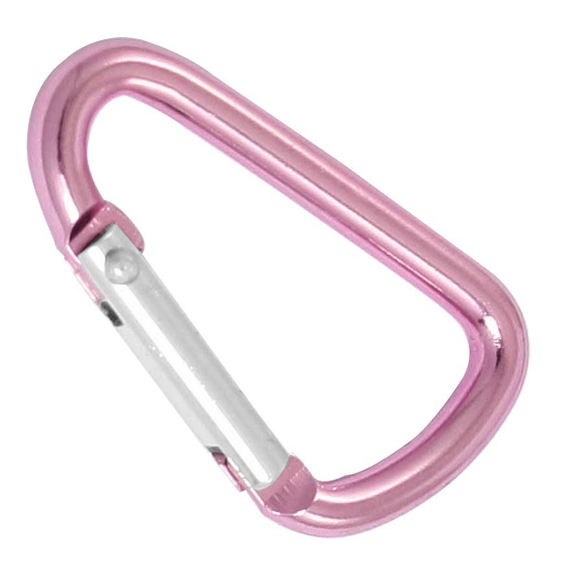 Pink aluminum alloy D-shape spring-loaded gate clo... – Grandado