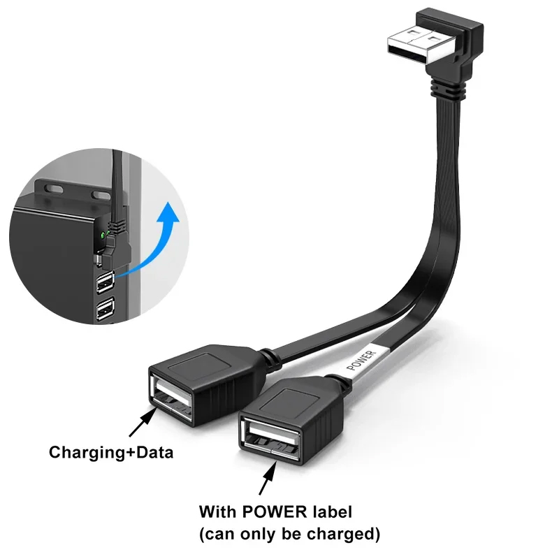 USB 1 to 2 Elbow Computer Extension Cord 65W Fast ... – Grandado