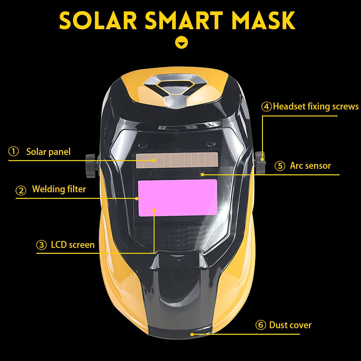 Solar Auto Darkening Welding Helmet Adjustable Sha... – Vicedeal