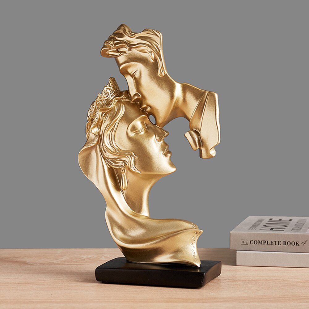 Modren Resin Kiss Mask Statue Abstract Ornaments A... – Grandado