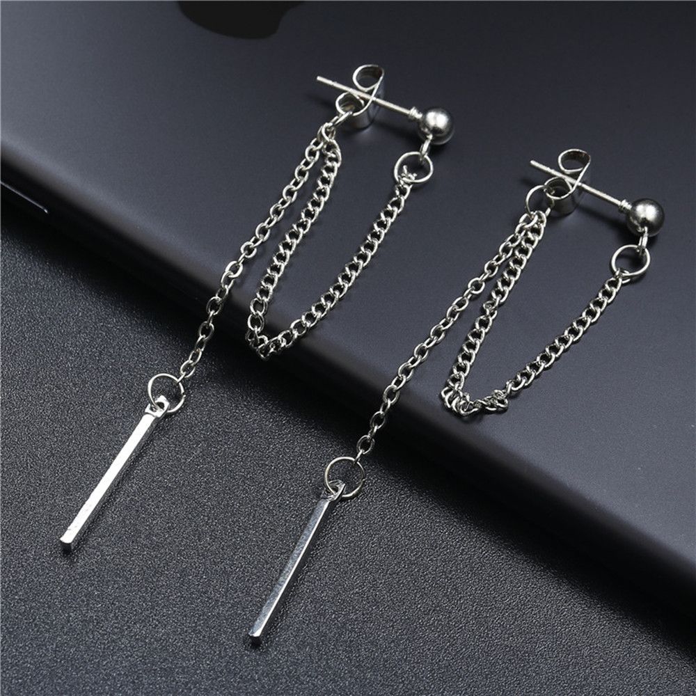Women Punk Hip Hop Long Chain Earrings Silver Circ... – Vicedeal