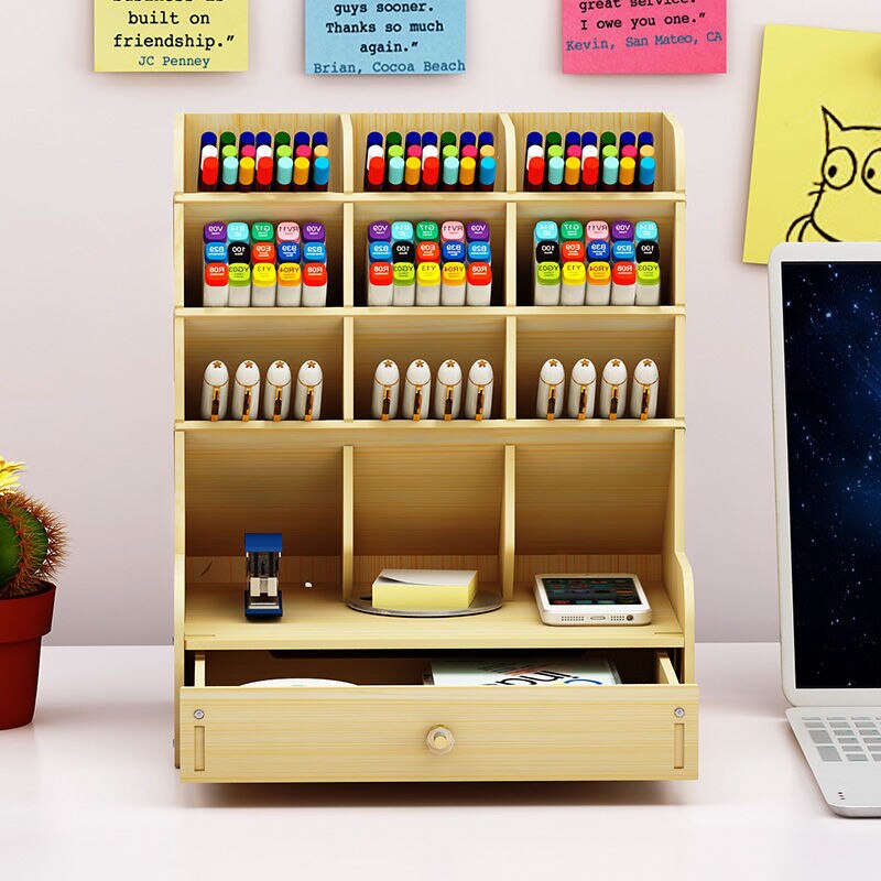 Vintage Multi-Function Wooden Desktop Marker Pen H... – Grandado