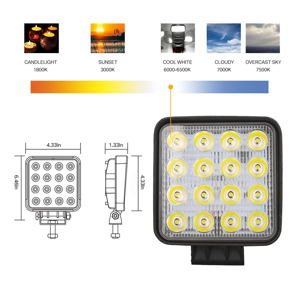 4Inch 48W Zwart Offroad Auto 4WD Trekker Boot Trai... – Vicedeal