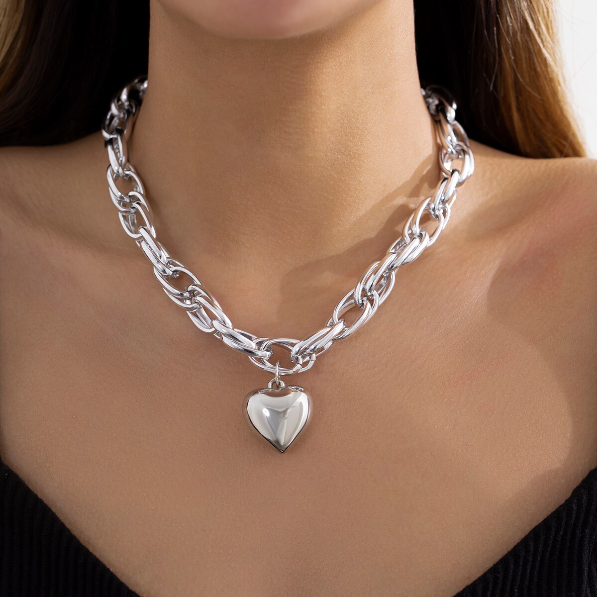 Ingemark, collar con colgante de corazón grande Pu... – Grandado