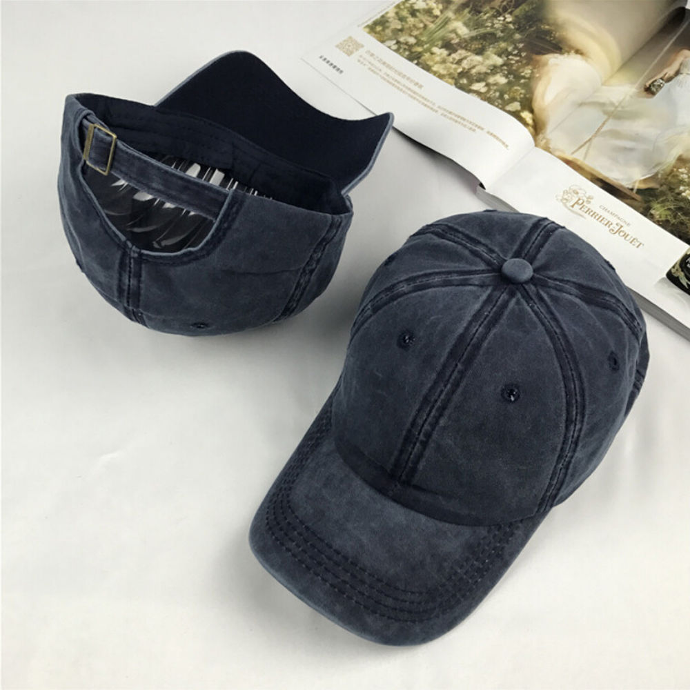 Solid Color Washed Cloth Girl Boy Hats Distressed ... – Grandado