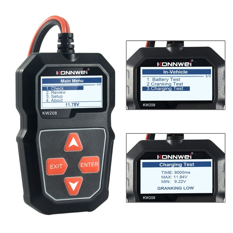 KW208 Car Battery Tester Charger Analyzer 12V 100-... – Grandado