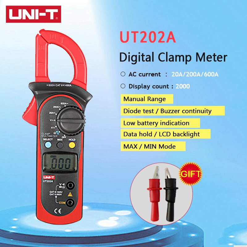 UNI-T UT202A 400-600A Ditgital Current Clamp Meter... – Vicedeal